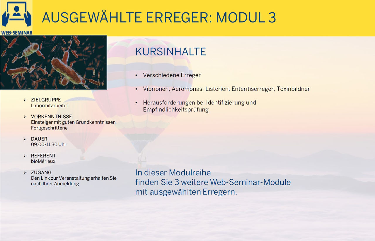 Ausgewählte Erreger: Modul 3