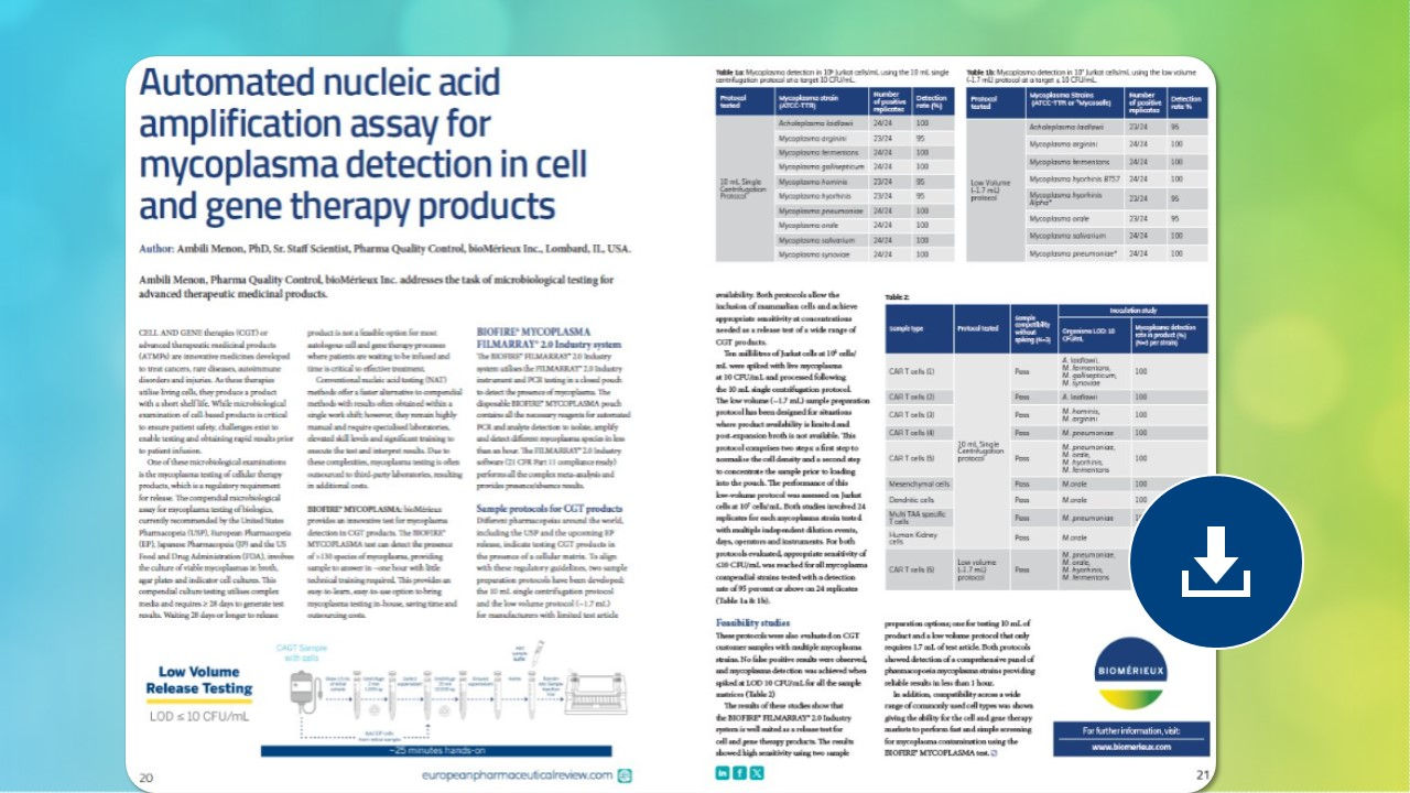 Automated nucleic acid amplification assay for mycoplasma detection in ...